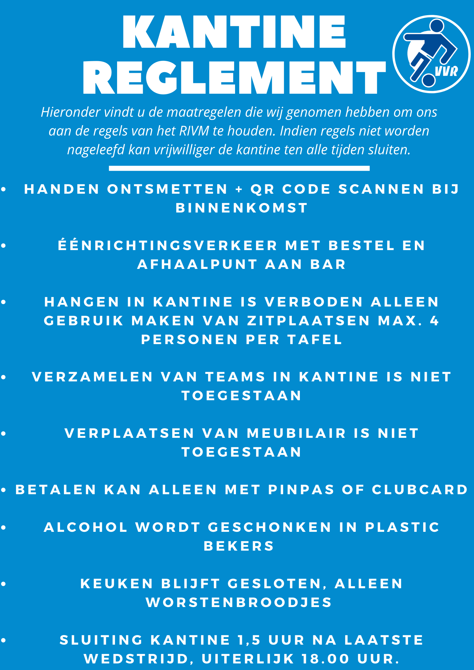 Heropening clubgebouw onder geldende richtlijnen | Voetbal Vereniging ...